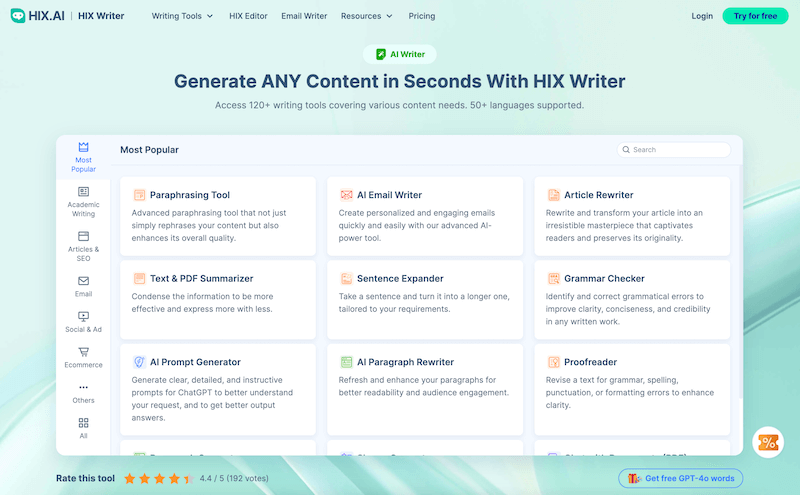 HIX AI Review: Features, Pros & Cons and Pricing